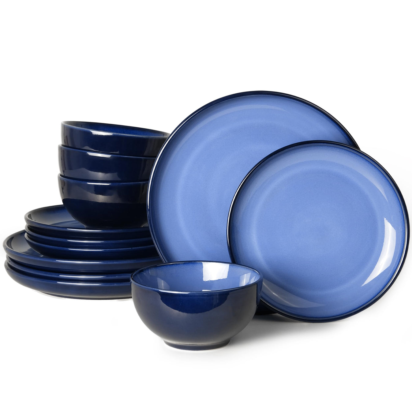 12-Piece Stoneware Dinnerware Sets, Dish Sets for 4 – POKINI